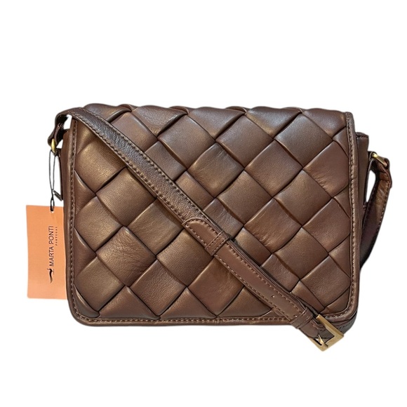 Marta Ponti | Bags | Marta Ponti Vintage Greasy Italian Leather Woven ...